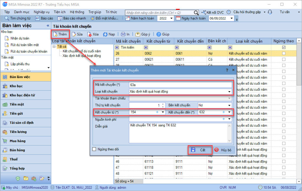 Tôi muốn kết chuyển chi phí từ TK 154 về TK 632 thì làm thế nào ...